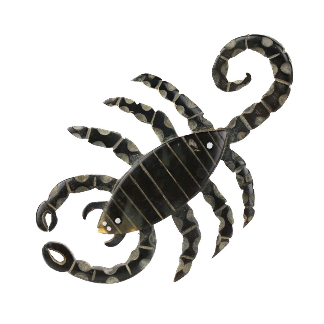 Vintage Carved Horn Scorpion Pendant - Etsy