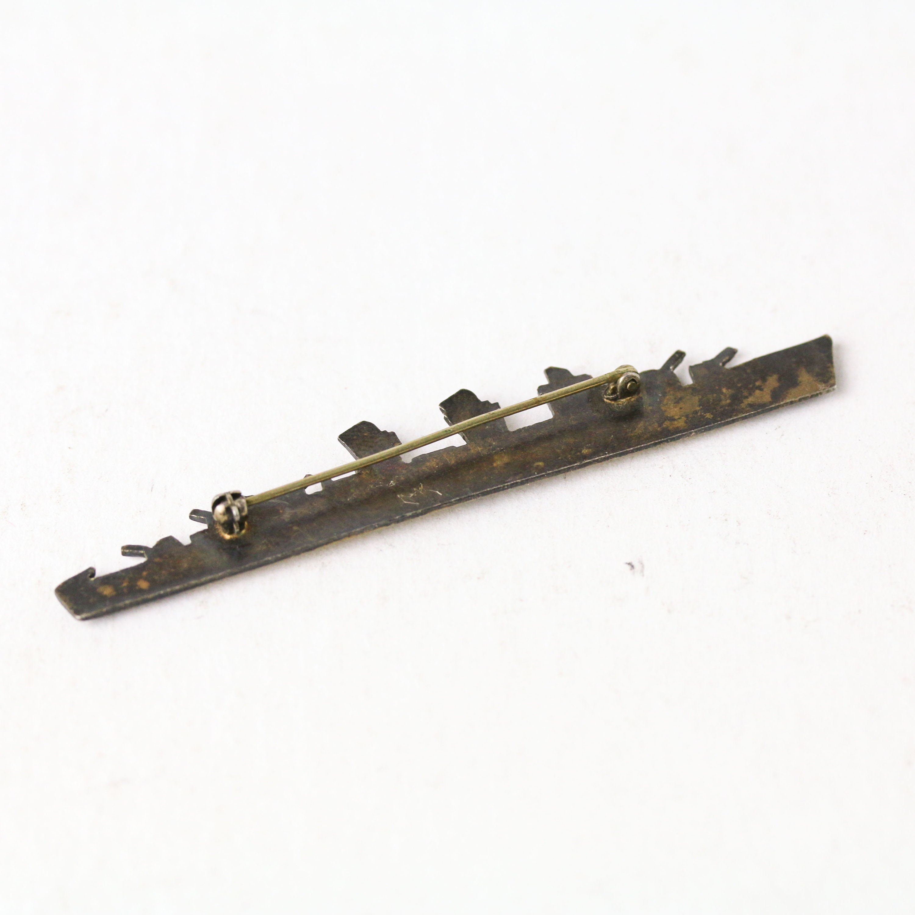 Rare WWII Era Home Made Sterling Silver Navy Destroyer Battleship Pin ...