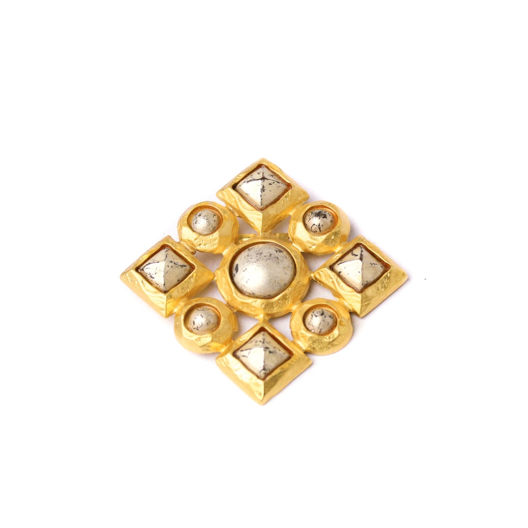 Vintage Signed Edouard Rambaud Mottled Faux Pearl Diamond Cabochon ...