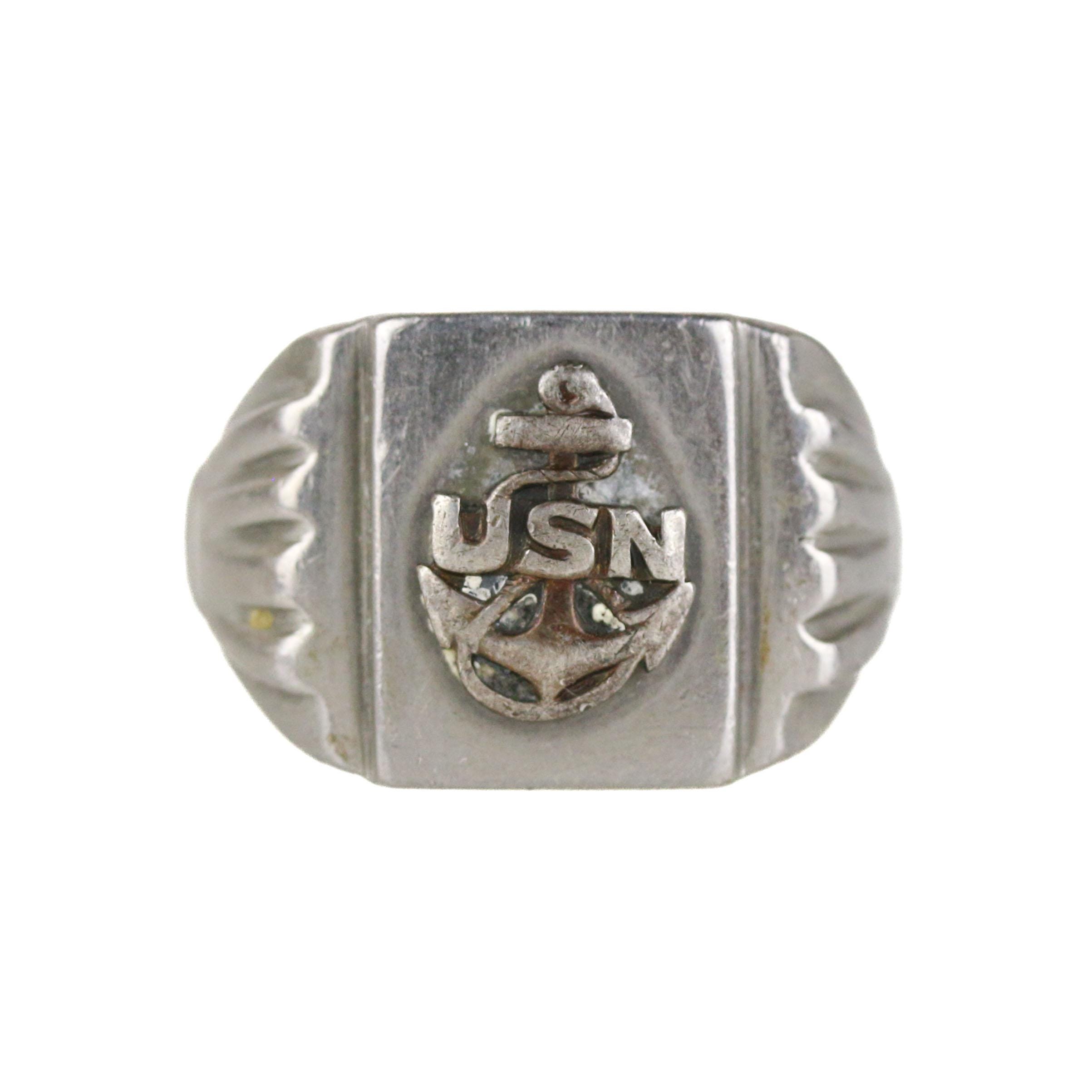 Vintage WWII US Navy US N Aluminium Trench Art Ring Gr. 10 25 Etsy