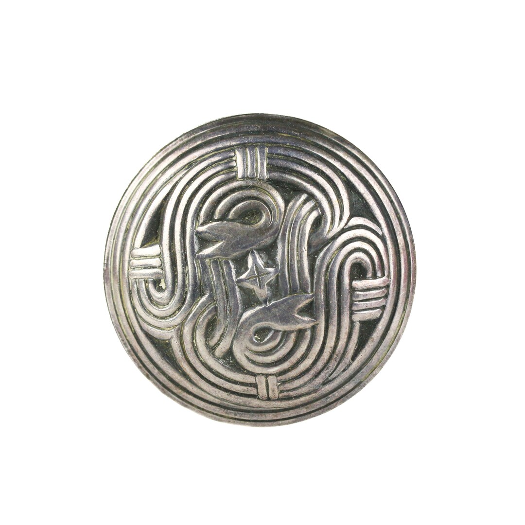 Vintage Kalevala Koru Finland Nordic Snake Knot Pattern Silver Brooch ...