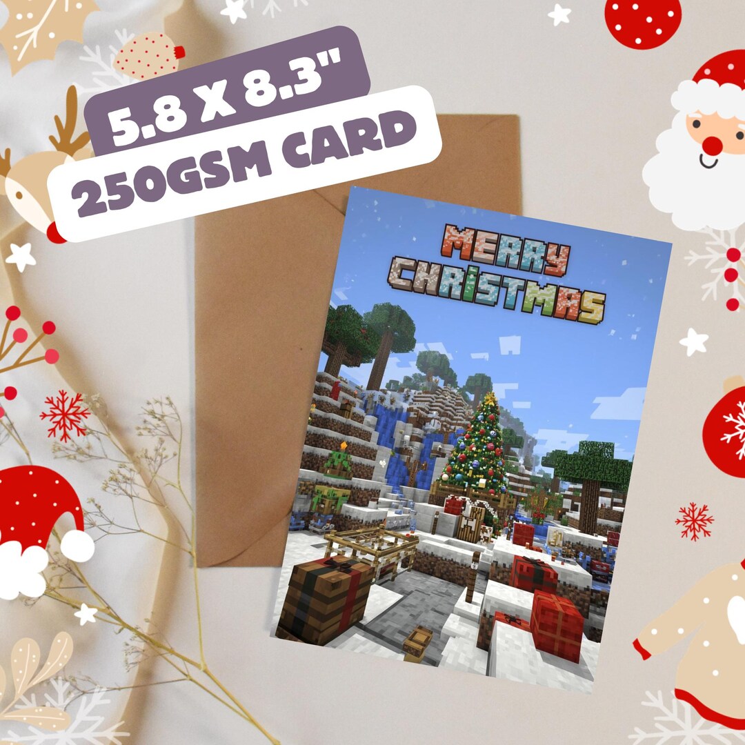 Pixel Block-style Art Inspired Christmas Card – Pixel Holiday Adventure ...