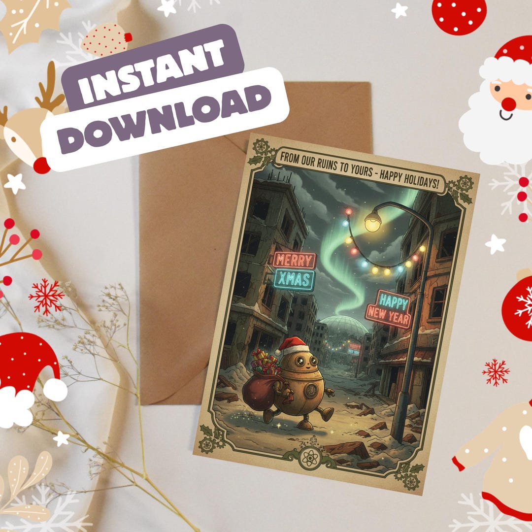 Nuclear Wasteland Post-apocalyptic Style Christmas Card | Gamer Holiday ...