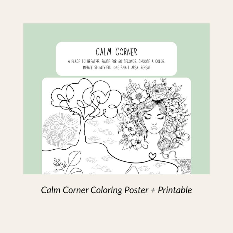 Calm Corner Mindfulness Coloring Page | Anxiety Relief (PDF) - Etsy