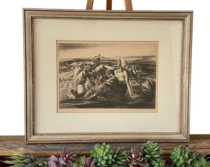 Vintage Antique 1920s Hand Pulled Etching/ Engraving Print of a ...