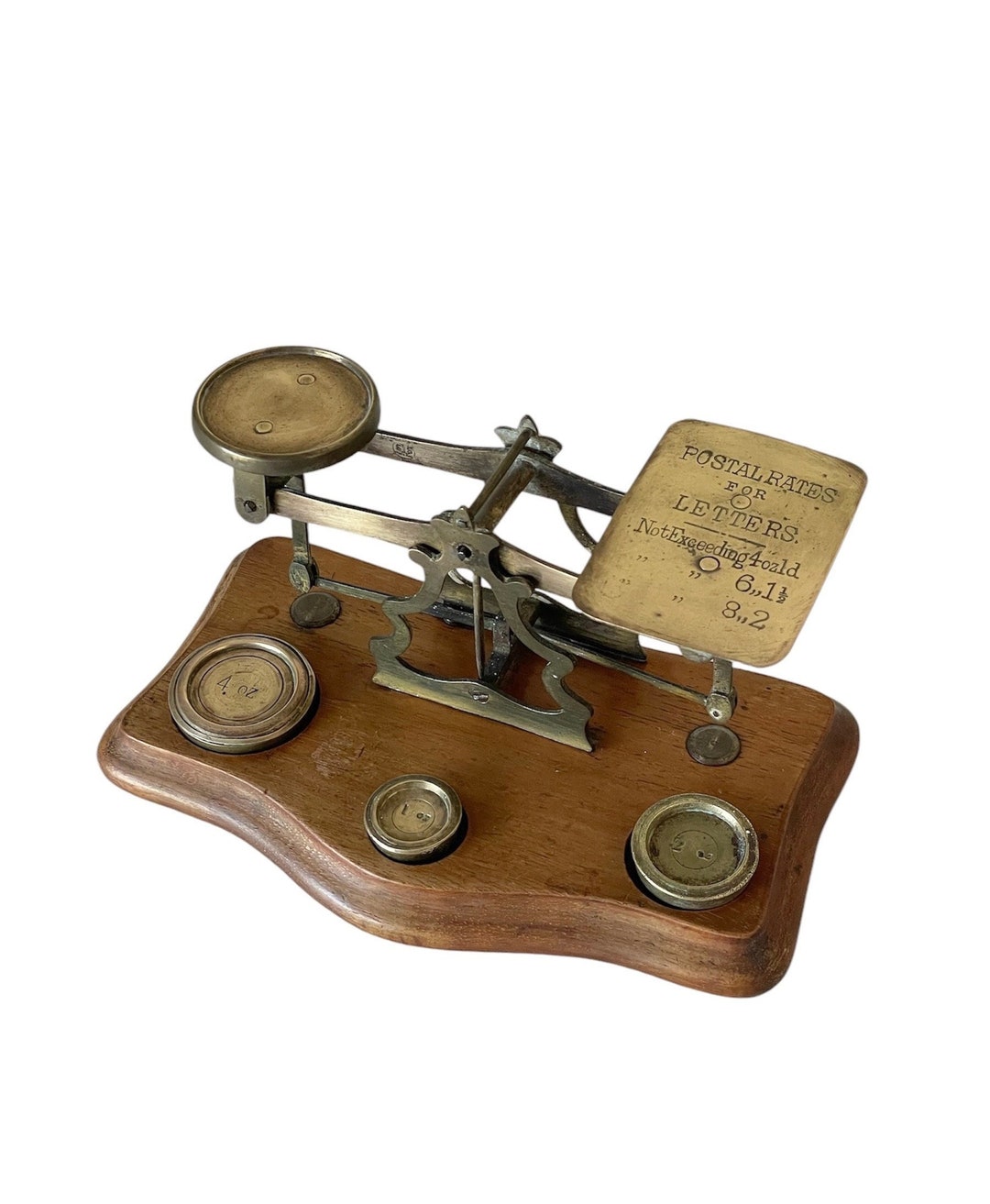Antique Brass and Wood British Postal Scale With Weights - Etsy