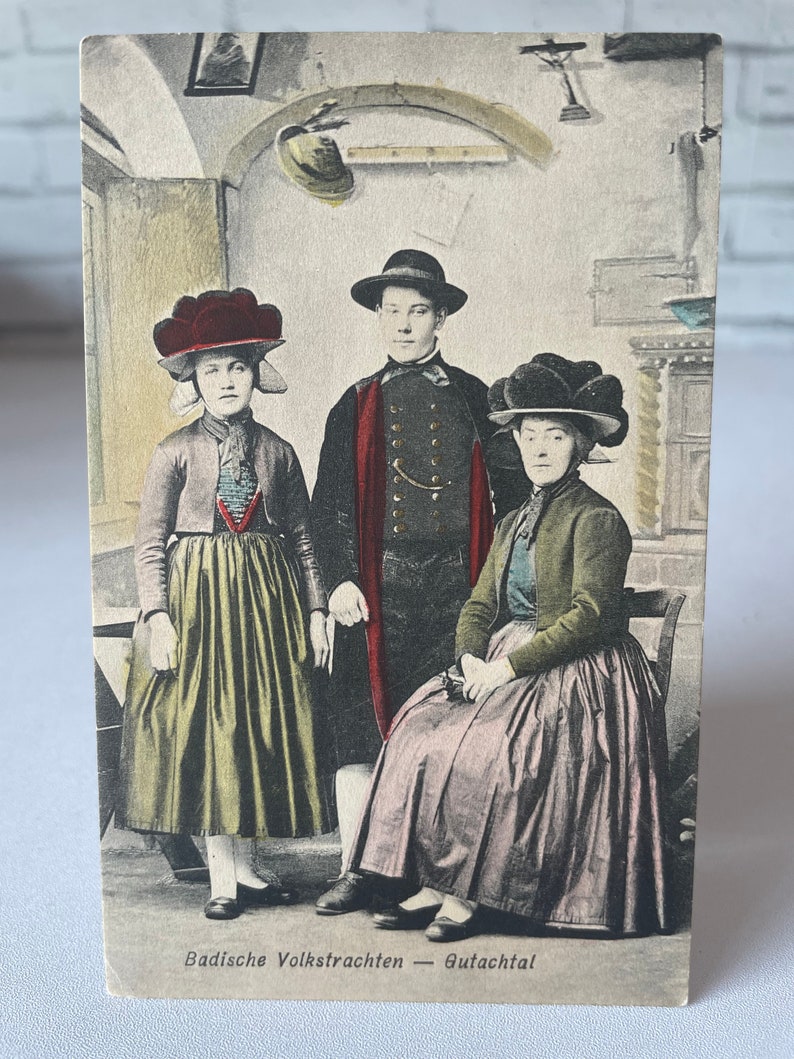Vintage Postcard Traditional German Costume Tinted Photograph - Etsy