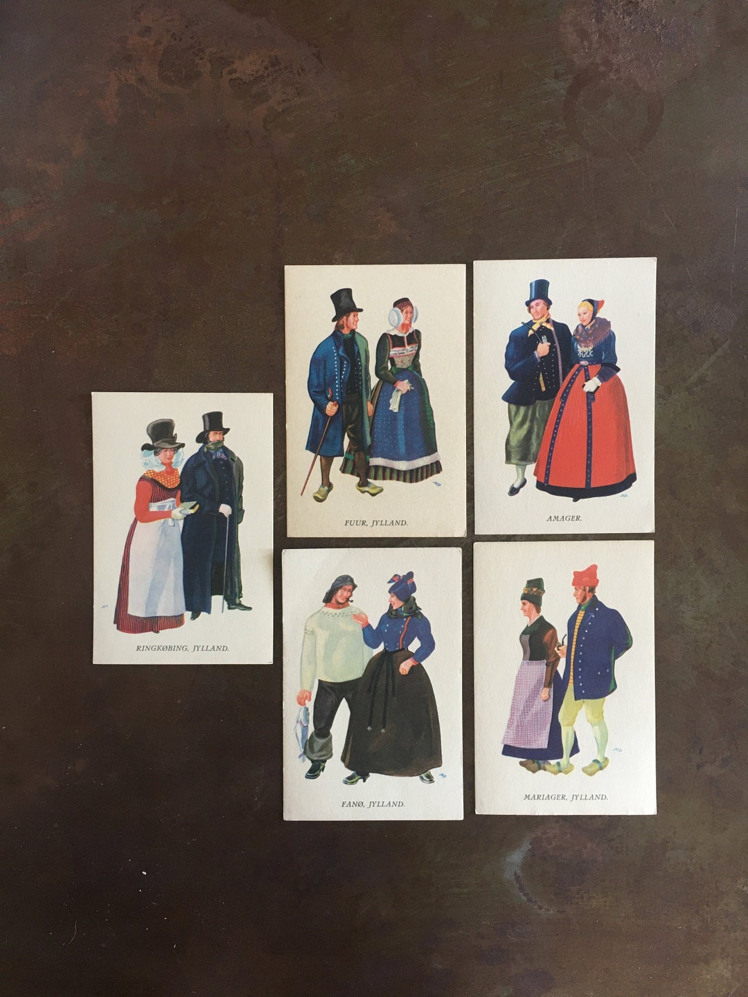 Set of 5 Vintage Danish Postcards - Etsy