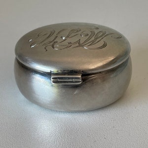 Vintage Sterling Silver Pill Box Monogram - Etsy