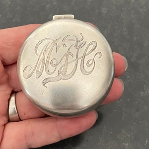 Vintage Sterling Silver Pill Box Monogram - Etsy
