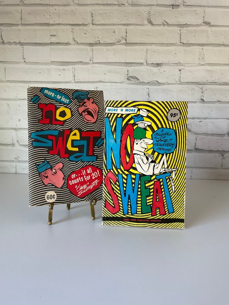 Pair of Vintage Military Cartoon Books Jake Schuffert No Sweat - Etsy