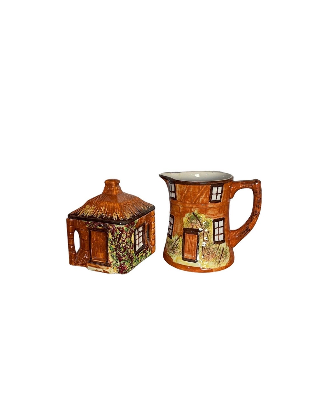 English Cottage Ware Sugar Bowl and Creamer Price Kensington - Etsy