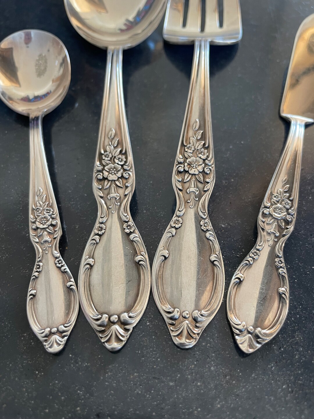Set of Vintage Serving Utensils Victorian Rose - Etsy