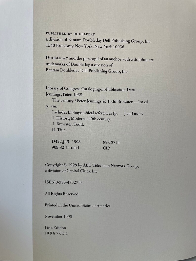 First Edition Coffee Table Book the Century Peter Jennings | Etsy