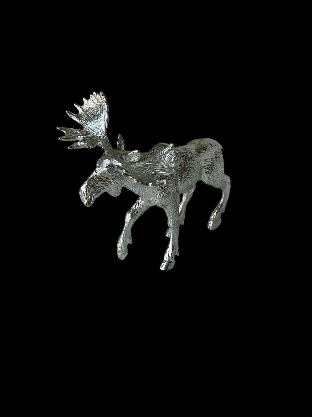 Vintage Pewter Moose Figurine - Etsy