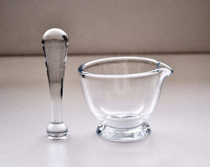 Vintage Glass Mortar and Pestle - Etsy