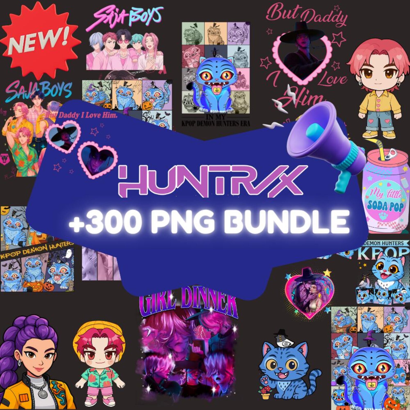 Premium Kpop Demon Hunter PNG Bundle – 300+ Exclusive Saja Boys ...