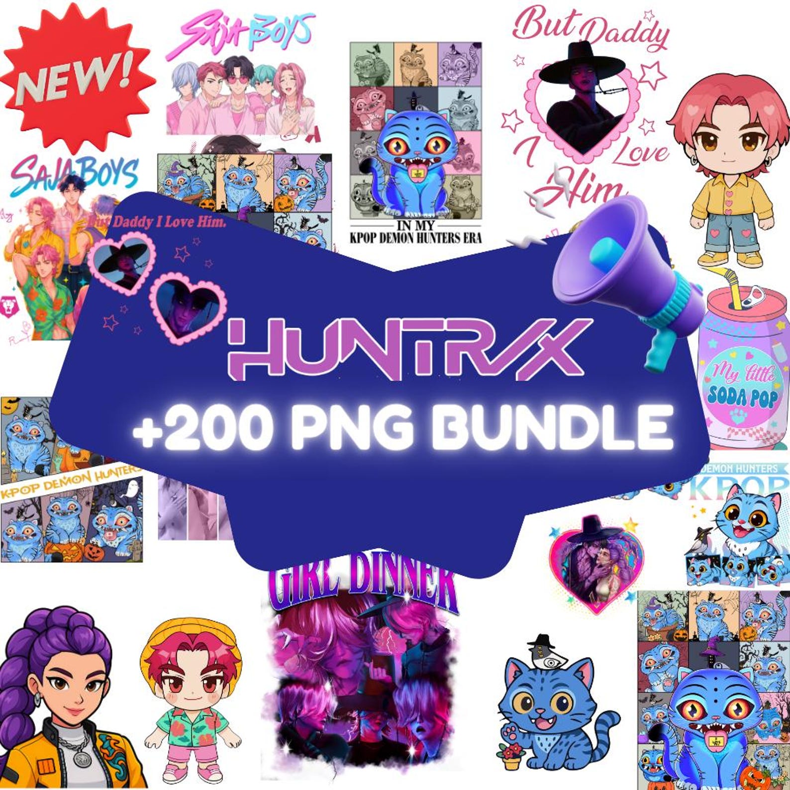 Premium Kpop Demon Hunter PNG Bundle – 200+ Exclusive Saja Boys ...