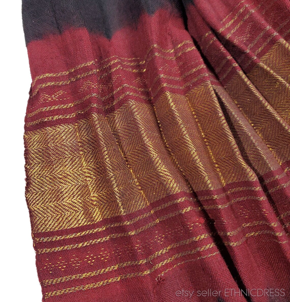 Vintage Indian Wool & Metallic Woven Textile India Ethnic - Etsy