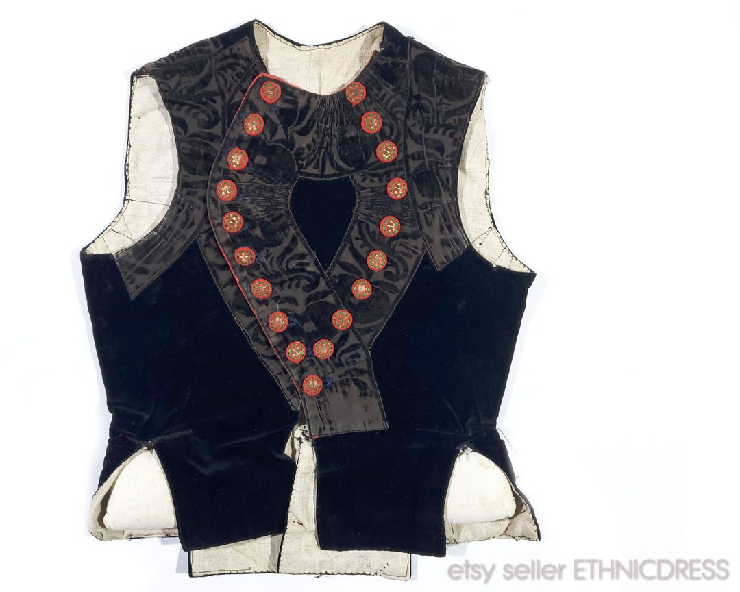 Antique German Folk Costume Vest From Schwalm Germany Handmade Buttons ...