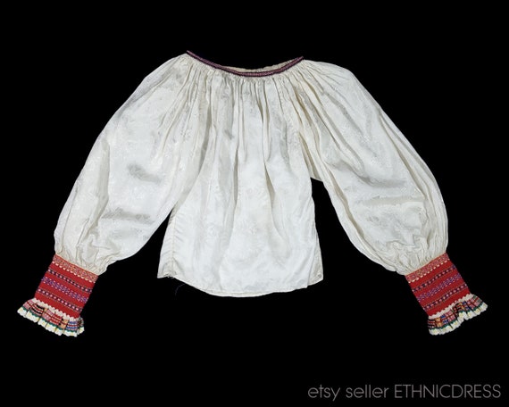 Vintage Rusyn girl's folk costume blouse from Velky L… - Gem