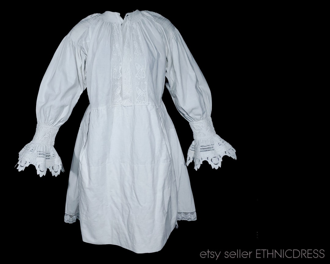 Croatian Folk Costume Dress From Draganic Jastrebarsko | White Cotton W ...