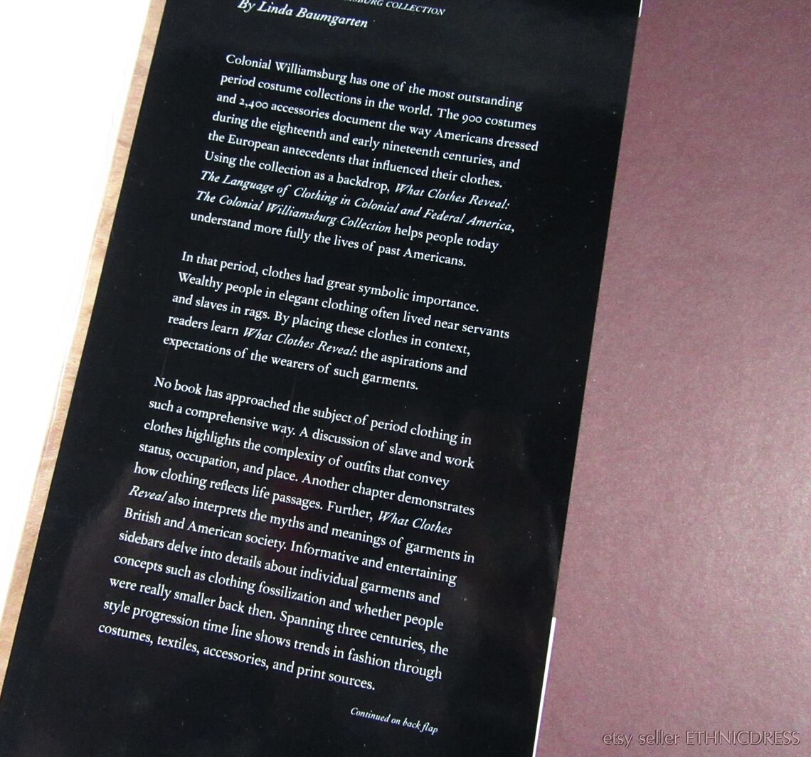 BOOK What Clothes Reveal: the Language of Clothing in Colonial | Etsy