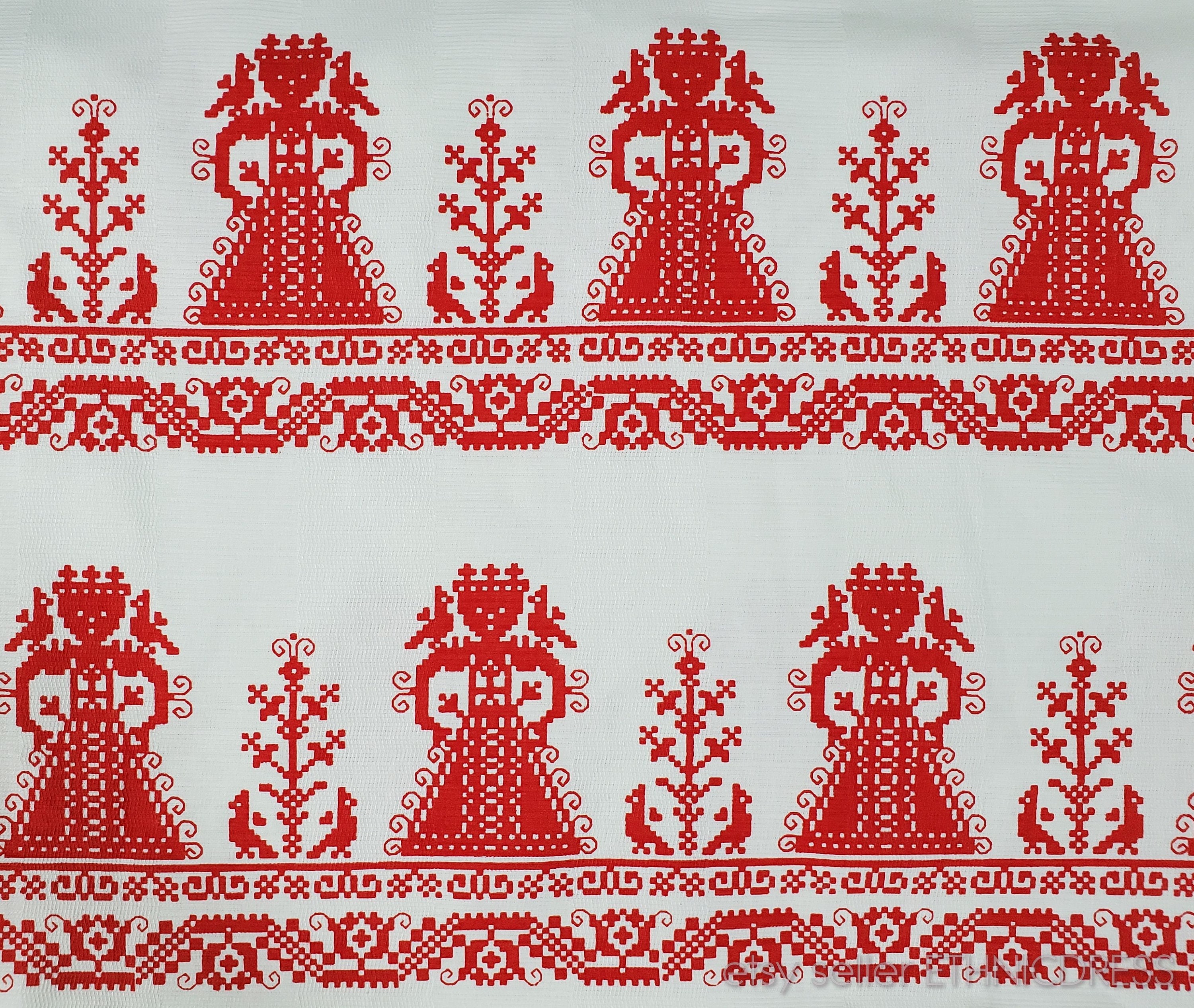 VINTAGE European folk art fabric for sewing projects 59 | Etsy