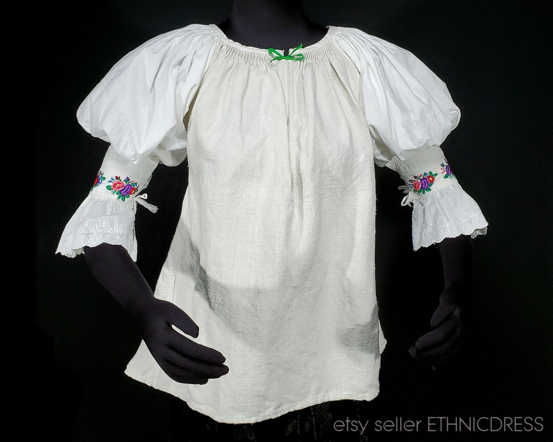 Charming Rusyn Folk Costume Blouse From Saris Region Homespun Linen ...