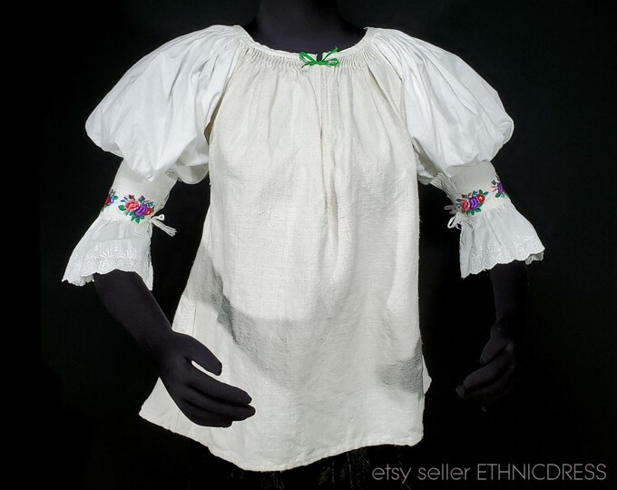 Charming Rusyn Folk Costume Blouse From Saris Region | Homespun Linen ...