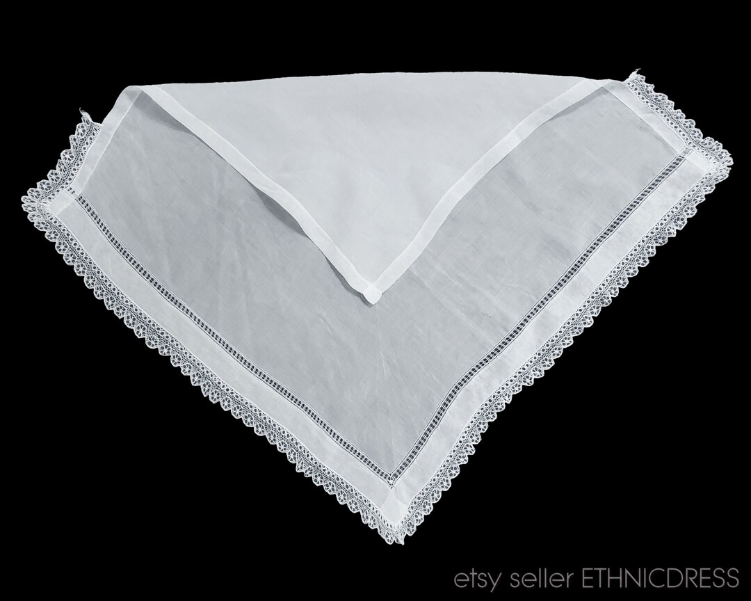 Handmade Czech Folk Costume Kerchief From Moravia | Delicate Batiste ...