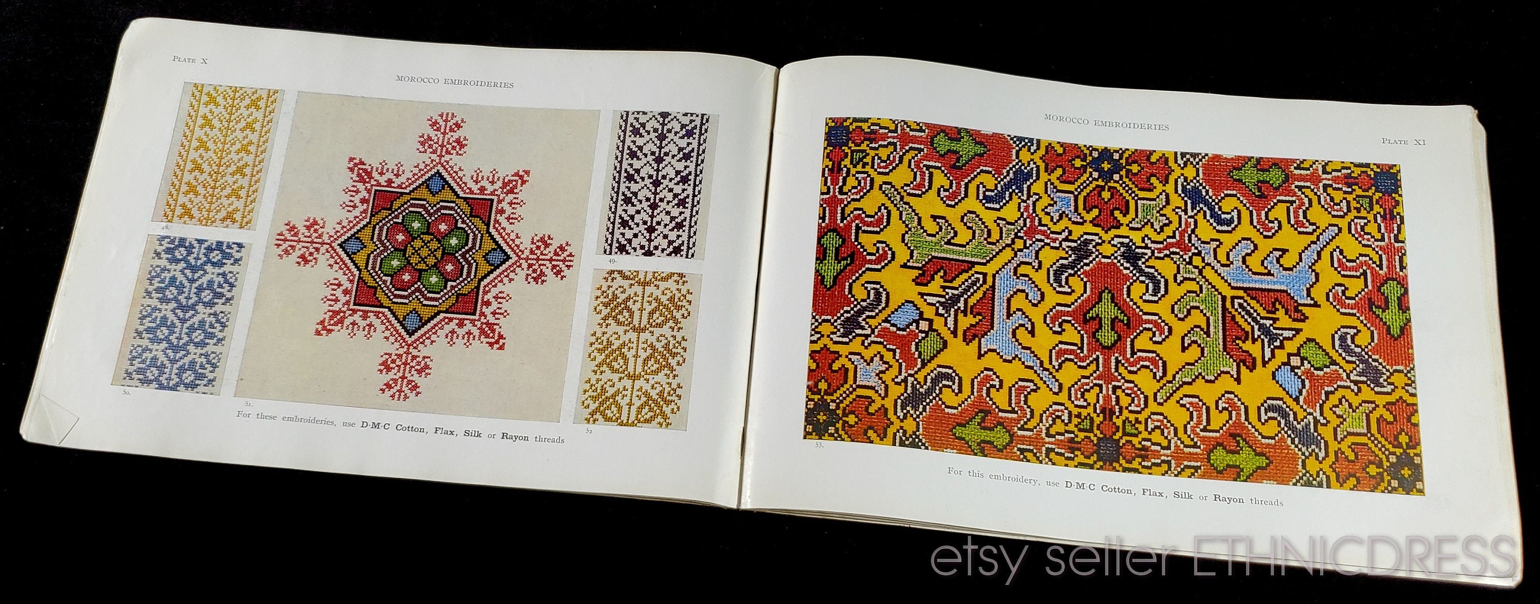 BOOK Moroccan Folk Embroidery Patterns DMC Floss Design | Traditional ...