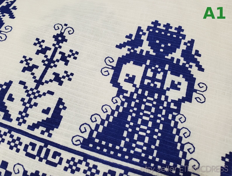 VINTAGE European Folk Art Fabric for Sewing Projects 59 | Etsy