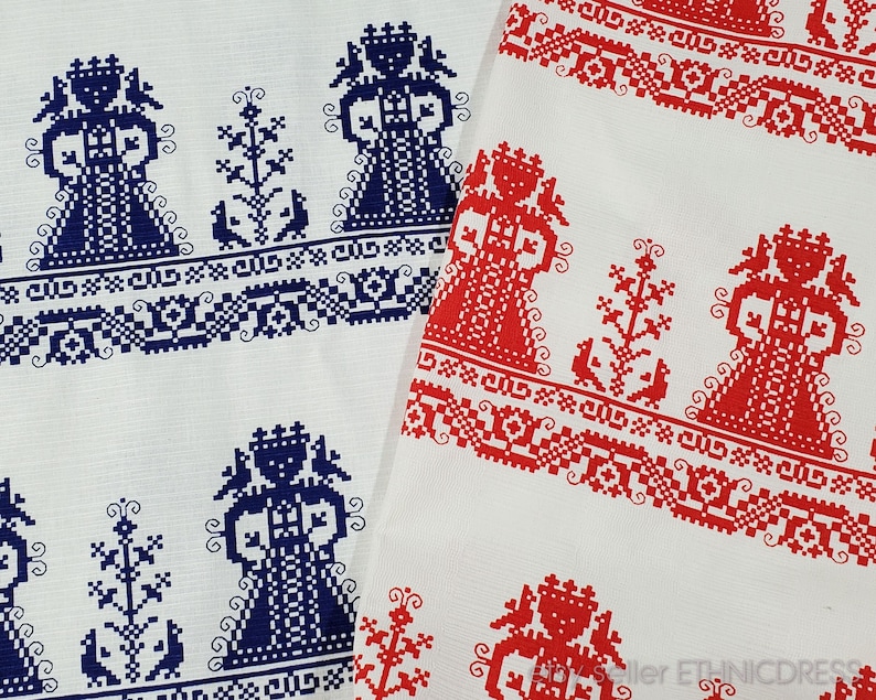 VINTAGE European Folk Art Fabric for Sewing Projects 59 - Etsy