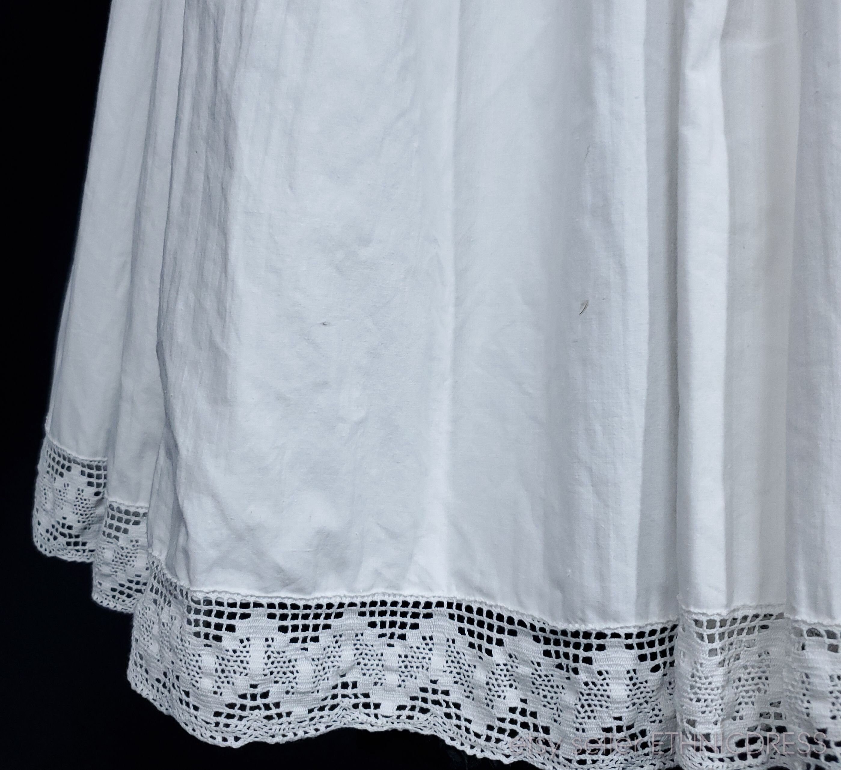 Croatian Folk Costume Dress From Draganic Jastrebarsko | White Cotton W ...