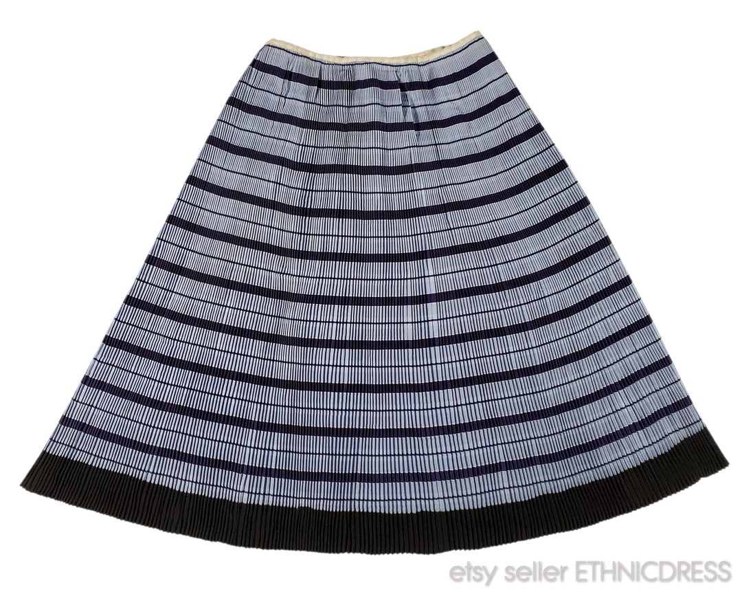 Vintage Rusyn Folk Costume Skirt From Sumiac, Slovakia | Striped Blue ...
