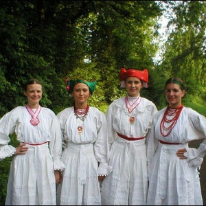 Croatian Folk Costume Dress From Draganic Jastrebarsko | White Cotton W ...