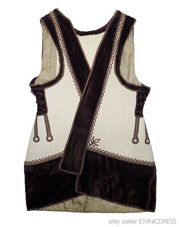 Antique Greek folk costume vest from Attica, Greece |… - Gem