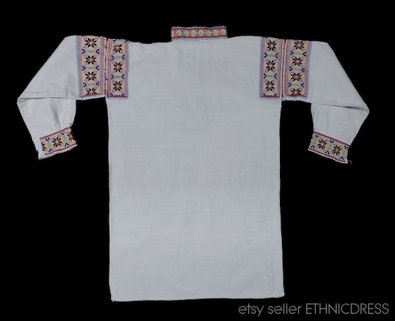 Rare Slovak folk costume man's shirt from Zliechov, S… - Gem
