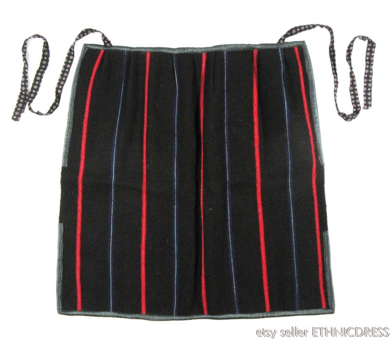 Vintage handmade woven wool apron from Germijan Macedonia | Etsy
