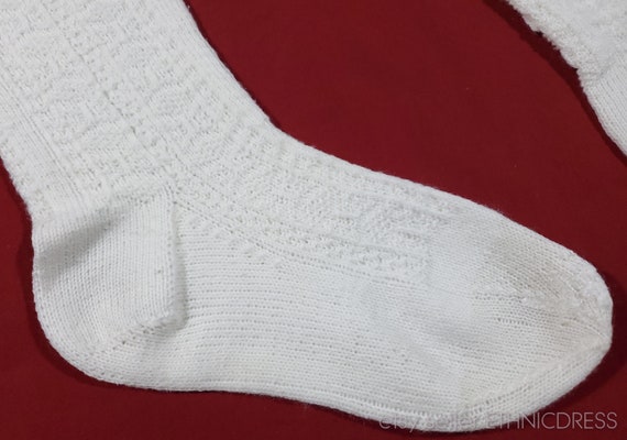 Handknit folk costume socks from Schwalm, Germany | t… - Gem