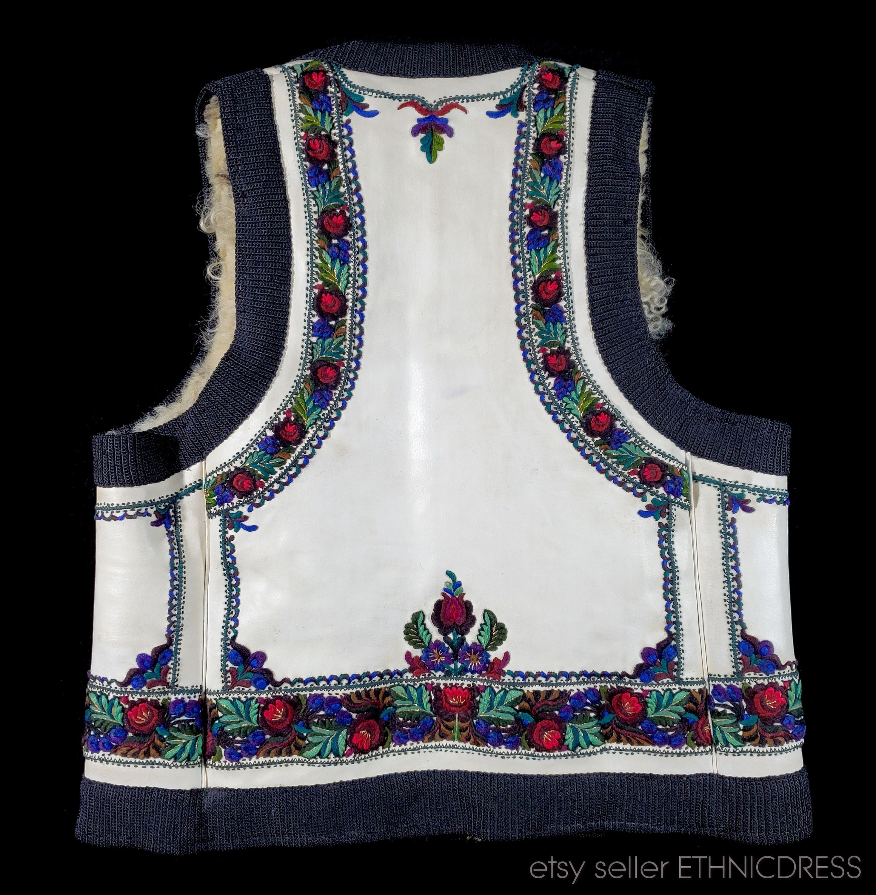 Vintage Romanian Folk Costume Vest Handmade in 1971 | Traditional ...