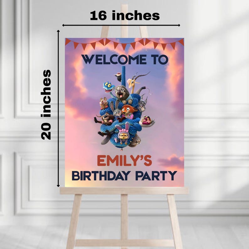 Zootopia Welcome Sign Kids Birthday Party Entrance Poster Zo1. - Etsy