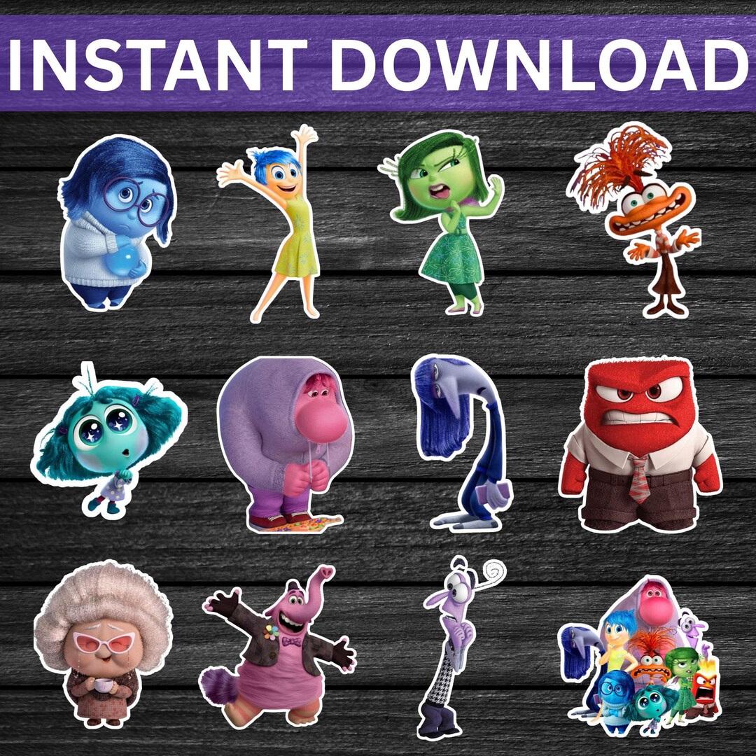 Inside Out Cupcake Toppers Cutouts Kids Birthday Decor Io1 - Etsy
