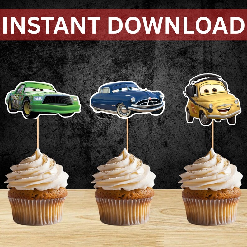 Cars Printable Stickers Birthday Party Favors Cr1 - Etsy