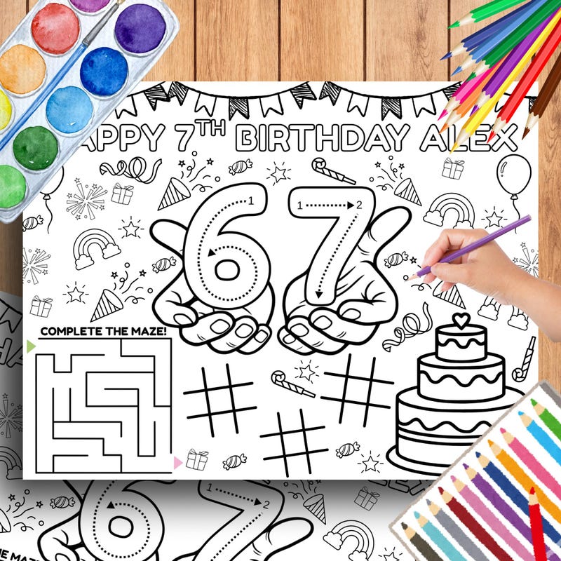 6 7 Coloring Pages - Etsy