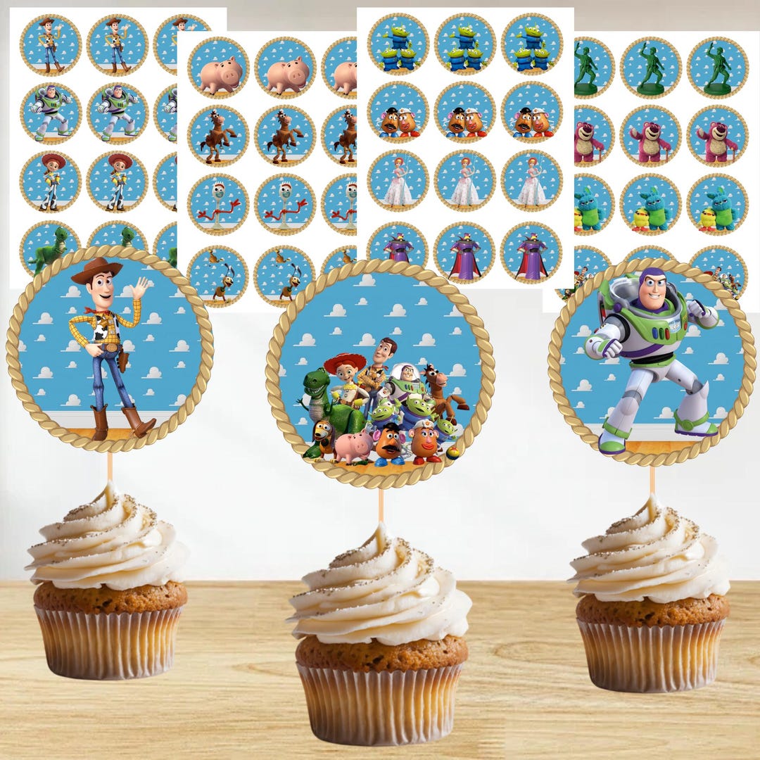 Toy Story Cupcake Toppers Birthday Party Decoration Ts1 - Etsy