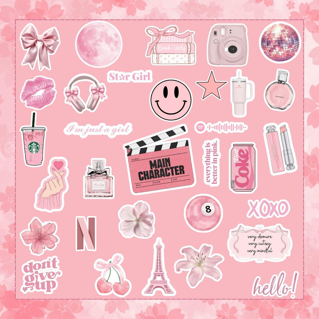 30+ Pink Glam Stickers Girly Planner Decals - Etsy
