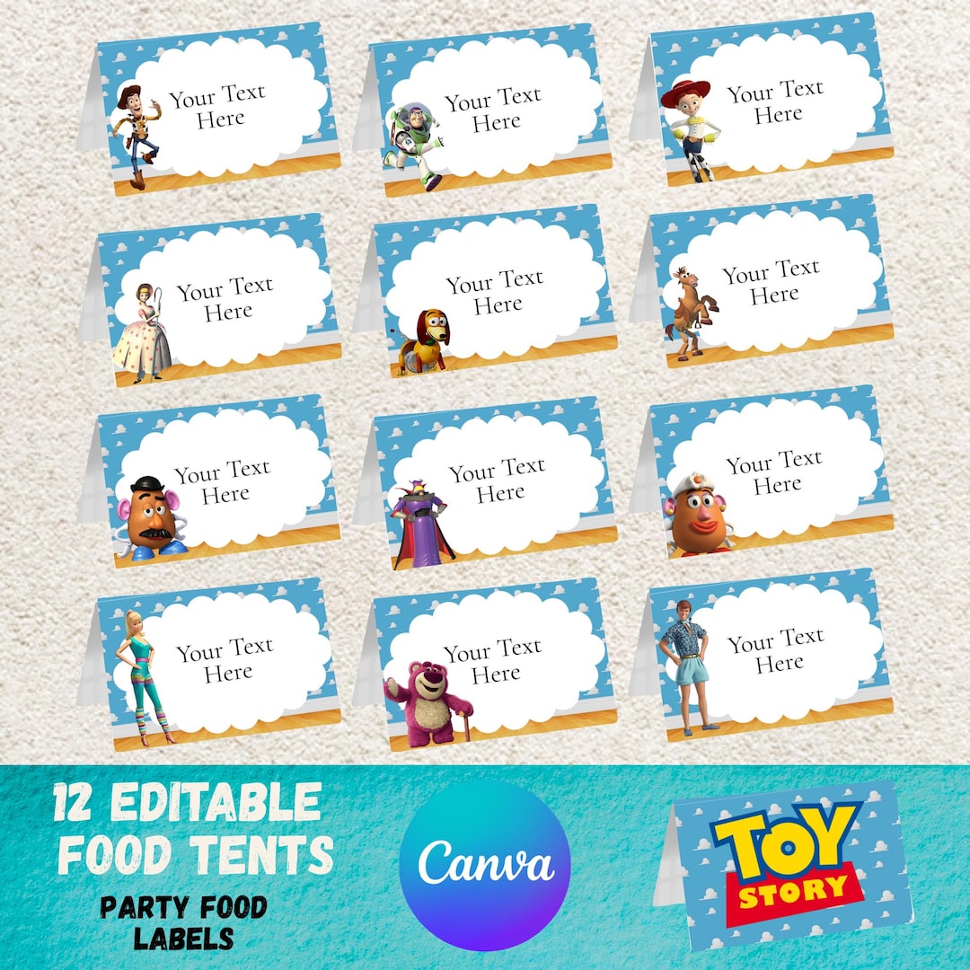 Toy Story Food Tent Labels, Birthday Party Decor Ts1 - Etsy