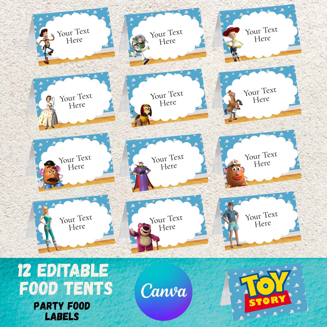 Toy Story Food Tent Labels, Birthday Party Decor Ts1 - Etsy